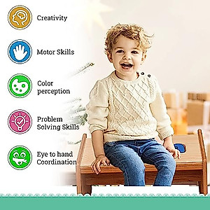 Personalized Name Puzzle Toddler Step Stool- Custom Wooden Stepping Stool for Kids- Primary Letters