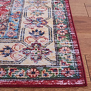 SAFAVIEH Tucson Collection Accent Rug - 4' x 6', Rust & Beige, Persian Design, Non-Shedding Machine Washable & Slip Resistant Ideal for High Traffic Areas in Entryway, Living Room, Bedroom (TSN196P)