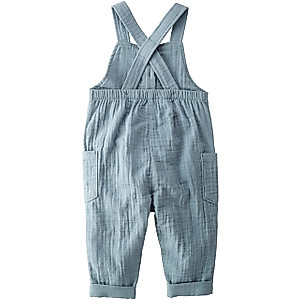 little planet by carter's unisex-baby Organic Cotton Gauze Overall Jumpsuit, Ochre, 18 Months