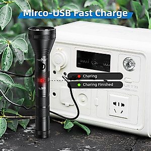 Rechargeable Flashlights 1200 High Lumens, Super Bright Handheld Flashlight, LED Tactical Flash Light with 4 Modes & Waterproof for Outdoor, Camping, Home, Emergency, Hiking, Camper Gear(2 pack）