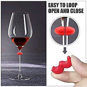 26Pcs Wine Glass Charms Tags with Bottle Stopper, Silicone Wine Glass Drink Markers for Bar Party Martinis Cocktail Champagne Stem Glasses