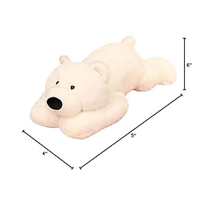 ronivia Weighted Stuffed Animals, 19.7" 3.3lbs Weighted Bear Stuffed Animal Toy Cute White Bear Plush Pillow Weighted Plush Animals Toy