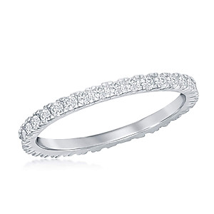 Silvertone Simulated Brilliant Diamond CZ 2.00ct Round Halo Engagement Ring and Band Set (Size 9)