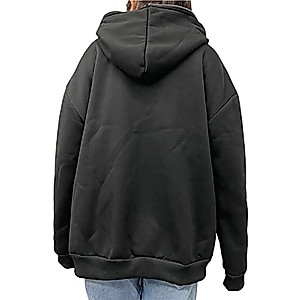 Faretumiya Women Men Rhinestone Hoodie Y2k Graphic Zip Up Unisex Sweatshirt Sparekly Oversized Pullover Jacket Streetwear（black two，Large）