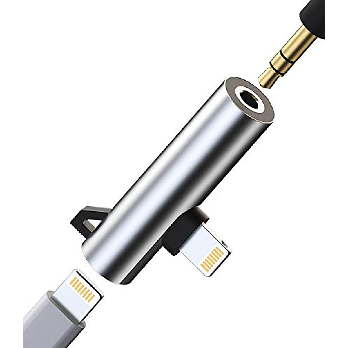 Headphone Adapter Lightning to 3.5mm AUX Audio Jack and Charger Extender Dongle Earphone Headset Splitter Compatible with iPhone 12 Mini 11 pro max xs xr x se2 7 8 Plus for Ipad Air Cable Converter