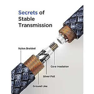 AINOPE 10Gbps Micro B to USB C Hard Drive Cable 1.6FT/0.5m, [Nylon Braided] USB C to Micro B Cord, USB C to External Hard Drive Cable for Seagate WD Toshiba Westgate, MacBook Air M2 Pro