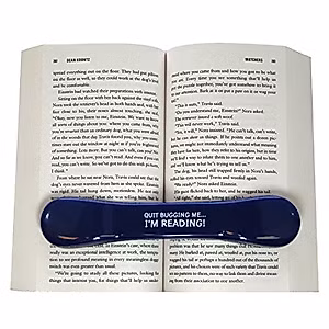 BookBone (TM) - Made in The USA - The Original Weighted Rubber Bookmark - Printed with - Quit Bugging Me… I'm Reading! - Holds Books Open