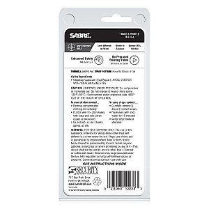 SABRE Pepper Gel with Attachment Clip, 35 Bursts (5X The Competition), 12-Foot (4-Meter) Range, Gel is Safer, UV Marking Dye, Twist Lock Safety