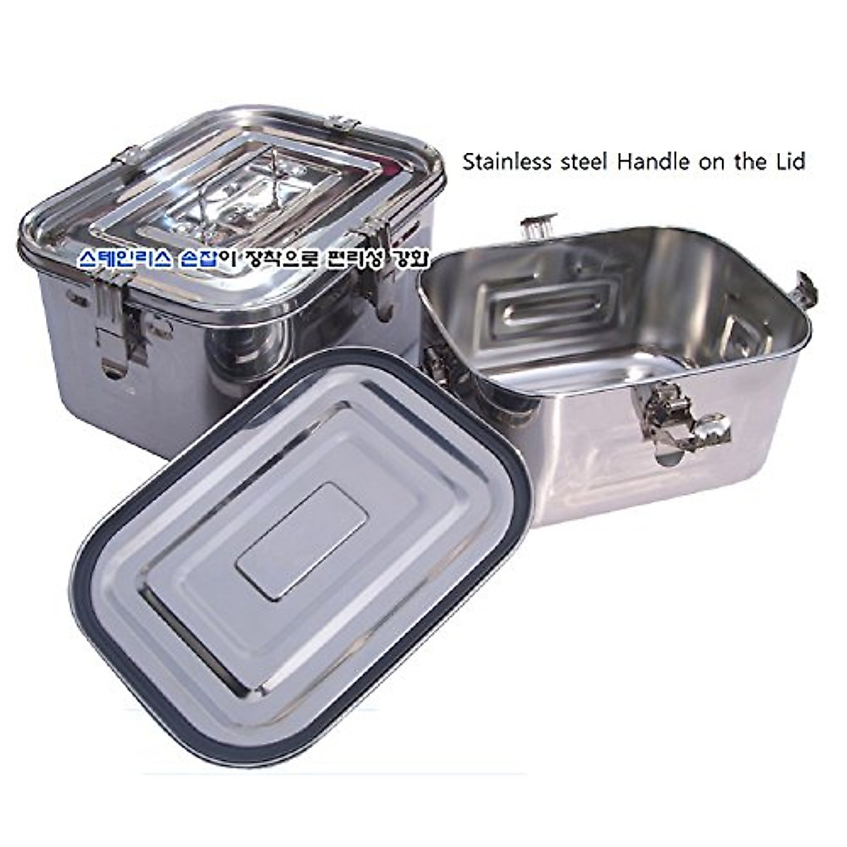 Stainless Steel Rectangular Kimchi Food Storage Container (8L / 271oz / 12")