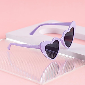 Bachelorette Party Favor Sunglasses 6 Pack,Retro Cat Eye Heart Sunglasses for Women,Bachelorette Wedding Party Photography props Bridesmaid Proposal Gifts (Purple)