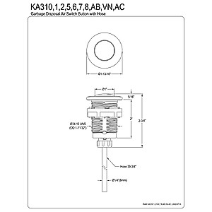 Kingston Brass KA317 Trimscape Disposal Air Switch Button, Brushed Brass