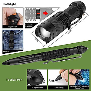Gift for Men Dad Husband Him, Survival Kit 17 in 1, Survival Gear Tool Cool Gadgets Emergency Survival Gear and Equipment Christmas Stocking Stuffers for Families Hiking Camping Adventures
