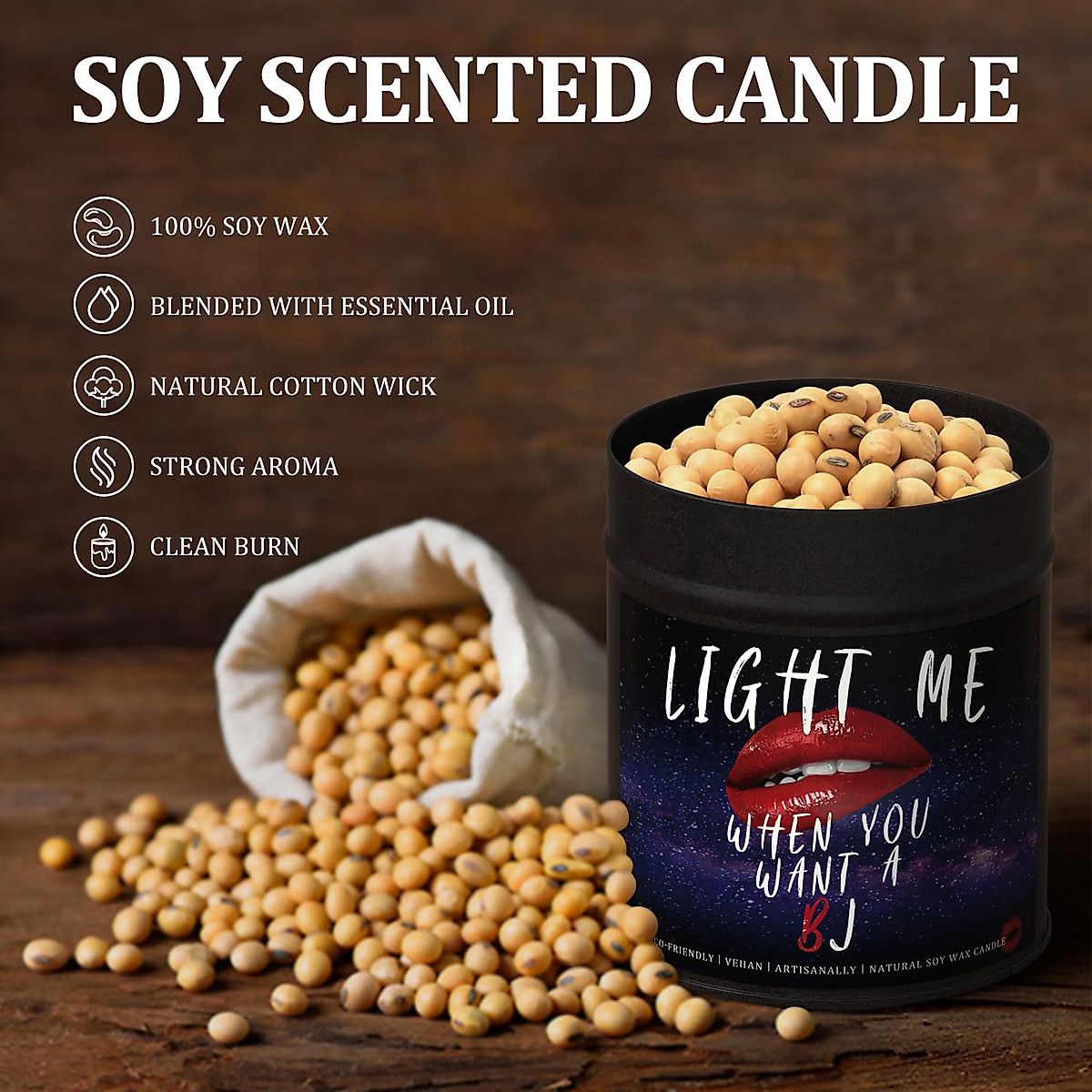 Valentines Day Gifts for Him, Funny Romantic Naughty Gifts for Him, Scented Candles Soy Aromatherapy Candle, Valentine Candle Gifts, Limited Edition Valentines Jar Candle