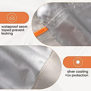 COVERR Outdoor Patio Furniture Cover, Waterproof Heavy Duty Patio Chair Cover, Patio Chair Covers 2 Pack Fits Up to 28Wx32Dx36H inches (Beige & Orange)…