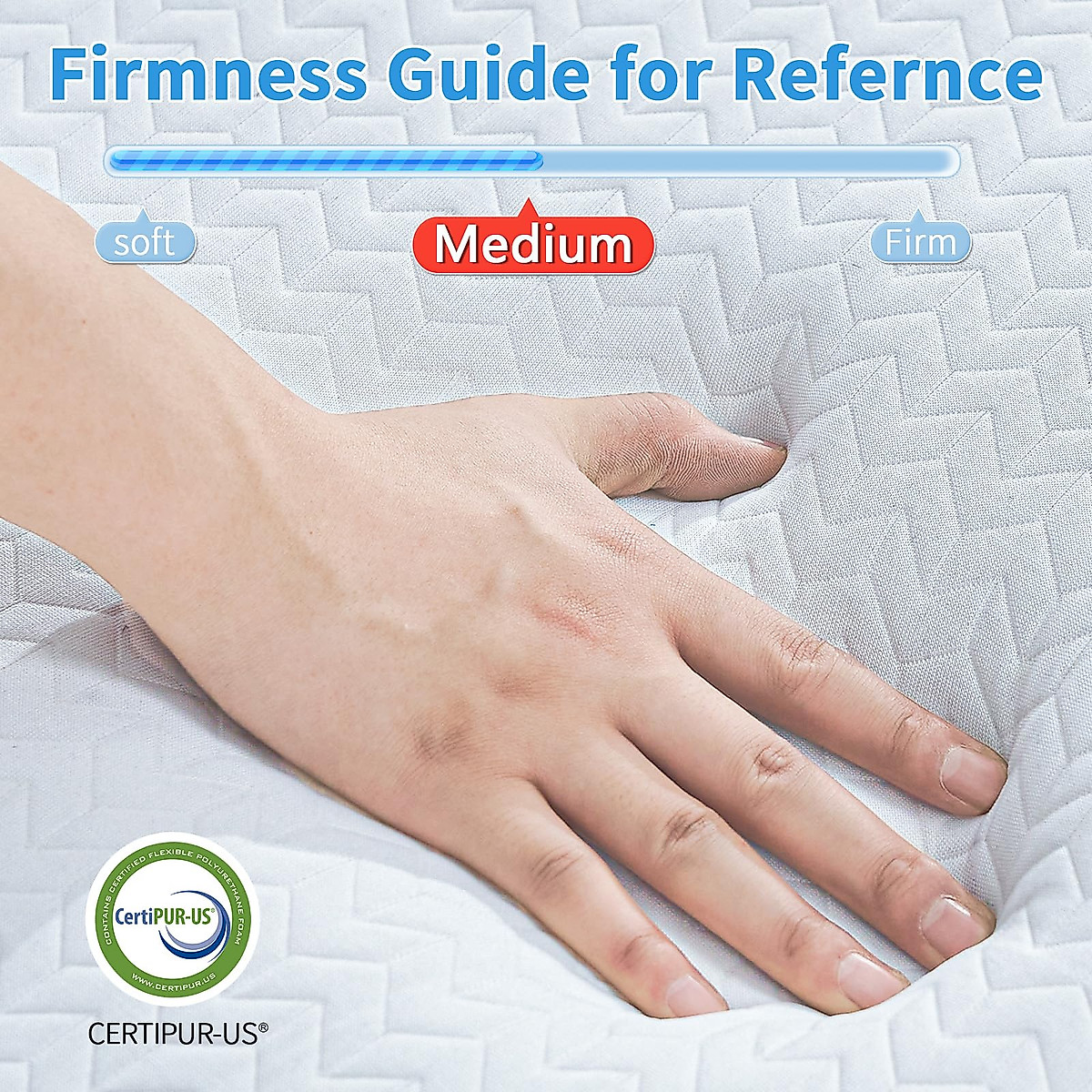 CYMULA Folding Mattress Full Size,4 inch Memory Foam Tri Fold Mattress,Portable Folding Mattress with Washable Cover, Foldable Mattress Topper Full Camping,Guest (52"×73"×4")