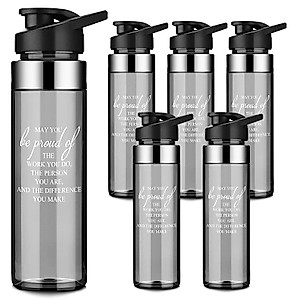 Dandat 6 Pcs 21oz Team Water Bottle Bulk Employee Appreciation Gifts Bulk Water Bottle May You Be Proud Sign Gift for Coach Athlete Team Portable Sports Supplies(Gray)