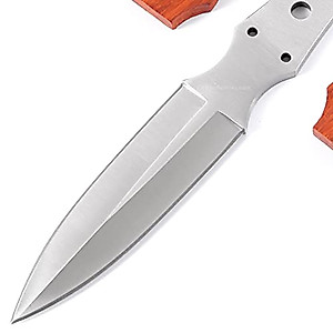 EZSMITH Double Skinner Knife Kit - DIY Fixed Blade Knife Making Series - (Blade Blank & Pinstock w/Padauk Handle Scales) - (USA Design) - (Gift Boxed) - (by KnifeKits)