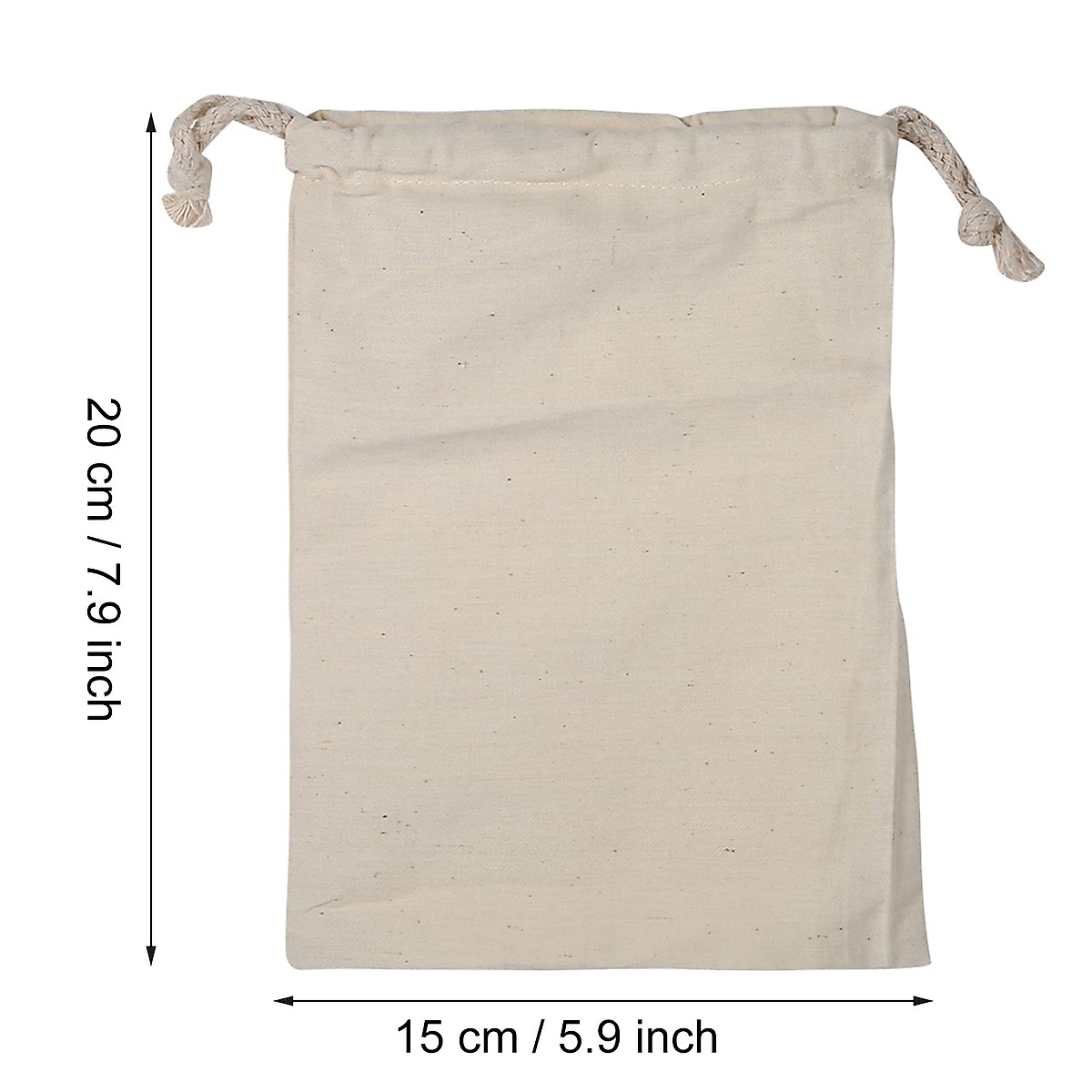 Bags Cotton Stuff Bag Household Plain Cotton Drawstring Storage Laundry Sack Stuff Bag for Travel Home Use(15x20cm)