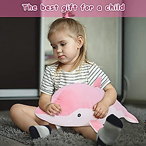 Dolphin Stuffed Animal Plush Toys Soft Lovely Hugging Pillow Stuff Dolls Plushes for Children Girls Sleeping Cushion Gift Room Decor