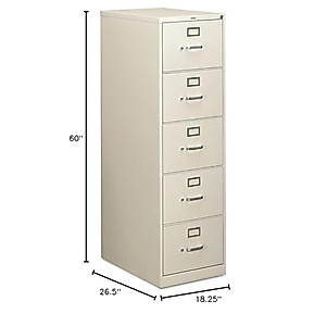 Hon 315CPQ Five-Drawer, Full-Suspension File, Legal Size, 26-1/2-Inch D, Gray