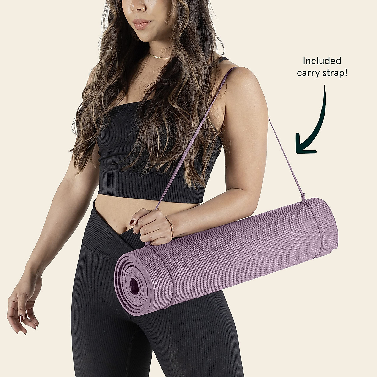 Retrospec Pismo Yoga Mat for Men & Women - 72” x 24” x 5mm - Extra Long Non Slip Exercise Mat for Yoga, Pilates, Stretching, Floor & Home Workouts - Violet Haze