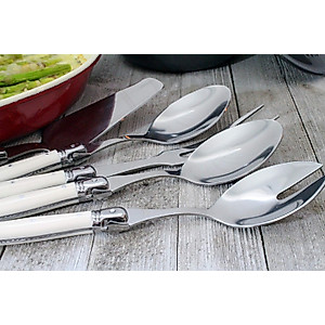 French Home Laguiole Hostess Set – 5-Piece Serving Utensils Set with Slotted Serving Spoon, Spatula, Serving Fork, and 2 Serving Spoons – Elegant and Versatile Laguiole Flatware Set