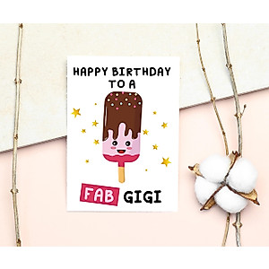 GavinsDesigns Happy Birthday To A Fab Gigi Card - Greeting Card - Happy Birthday Card - Fab Birthday Gift For Her - Fab Gigi Card - Fab Birthday For Gigi Card - Funny Birthday Card