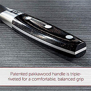 WOLF GOURMET 5.5" Serrated Knife, Ergonomic for Comfort and Control, Forged High-Carbon Stainless Steel, 12.5 Degree Angle, Durable (WGCU156S)