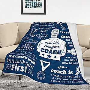 NIAXAYER Coach Gifts for Men Best Coach, Cheer Coach Gifts, Coach Appreciation Gift Flannel Throw Blanket 60"×50"