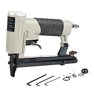 Woodpecker N7116 22 Gauge Pneumatic Upholstery Staple Gun, 3/8-Inch Crown Air Power Fine Wire Staple Gun, 1/4-Inch to 5/8-Inch Leg Length 71 Series Upholstery Stapler for Fabric, Upholstering