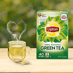 Lipton Green Tea Bags for Health and Wellness, Hot or Iced, 40 Count (Pack of 6)