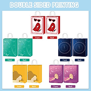 SNABETNA Singer Music Paper Bags Birthday Party Decorations 10pcs Goodies Bags,Singer Themed Party Paper Bags With 10 Styles, Double Sided Music Style Paper Bags Boys Girls Birthday Party Favors