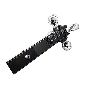 Heavy Duty Tri-Ball Hitch Mount with Hook Triple Ball Mount with Hook Solid Shank Solid Shaft 2x2 Inch Tube Trailer Hitch Receiver Triple Ball Trailer Hitch Extension Hook