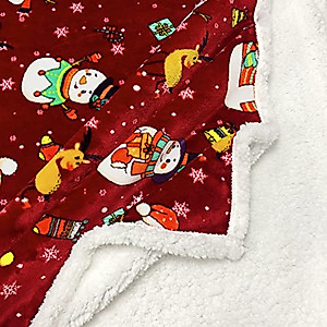 Christmas Blanket,Sherpa Blanket,Red Throw Blanket for Couch,Weighted Soft Fleece Blanket,Gift for Kids Women,Breathable, Comfortable, Anti-Pilling, Machine Washable|50'' X 60''