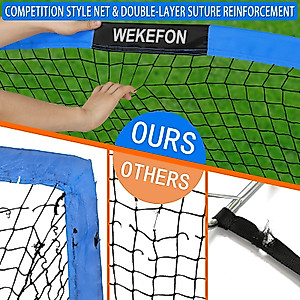 WEKEFON Backyard Soccer Goals - Portable Kids Soccer Net Set of 2-3.6'x2.7' - Pop Up Folding Indoor + Outdoor Goals with Carry Bag - Easy Assembly and Compact Storage