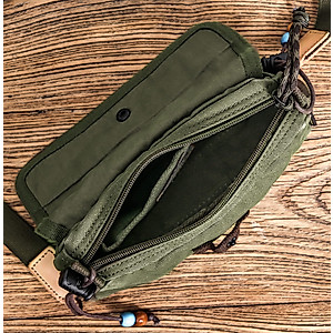 Gootium Canvas Small Crossbody Purse - Flap Shoulder Bag Daily Essentials Pouch, Olive