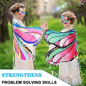 iROLEWIN Kids Bug-Costume Dragonfly-Wings for Girls and Mask Butterfly Dress-Up Wings as Boys Halloween Party Favors