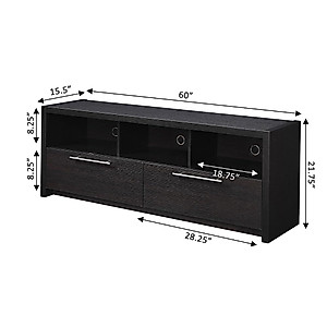 Convenience Concepts Newport Marbella 60 inch TV Stand with Cabinets and Shelves Home_Furniture_and_Decor, Espresso