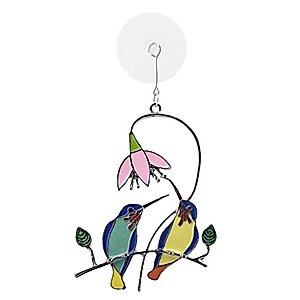 Hummingbird Hangings, Metal Hummingbird Wall Decor Colorful Window Hanging Bird Decorations for Home Office Decor