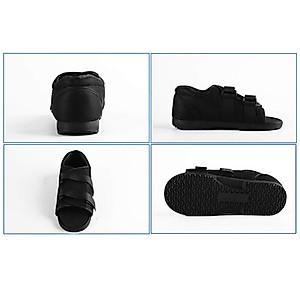 Artibetter Post Op Shoe Walking Boot with Adjustable Strap Post Injury Surgical Foot Cast Sandal Square Toe Orthopedic Support Brace for Broken Bone(ML Black)