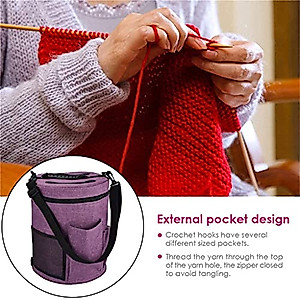 LUKEO Portable Crochet Yarn Wool Storage Bag Household DIY Knitting Needles Craft Sewing Tools Organizer