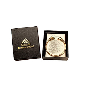 MUSEUM REPRODUCTIONS Egyptian Cat Head Bracelet - Gold Finish