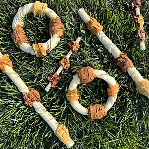 Cadet Gourmet Triple-Flavored Ring - Beef Hide Kabob Dog Treats - Healthy & Natural Chicken, Liver, & Sweet Potato Dog Treats for Dogs Over 30 lbs. (2 Count)