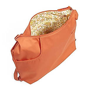 Vera Bradley Women's Cotton Convertible Backpack Shoulder Bag, Orange Bell Pepper - Recycled Cotton, One Size