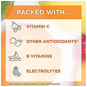Emergen-C 1000mg Vitamin C Powder for Daily Immune Support Caffeine Free Vitamin C Supplements with Zinc and Manganese, B Vitamins and Electrolytes, Super Orange Flavor - 30 Count