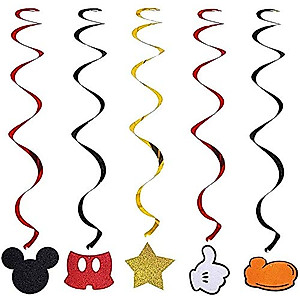 30Ct Micky Hanging Swirl Decorations, Mouse Birthday Party Ceiling Streamers, MouseTheme Party Supplies, Party Favors for Boys Kids