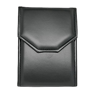 Novel Box Premium Large Black/White Stitched Leatherette Pearl / Omega Necklace Folder + Custom NB Pouch