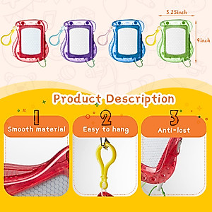 24 Pcs Mini Magnetic Drawing Boards Doodle Board for Kids Backpack Keychain Clip Drawing Board Erasable Sketch and Painting Pad for Classroom Rewards Party Favors Goodie Bag Stuffers (Classic Style)