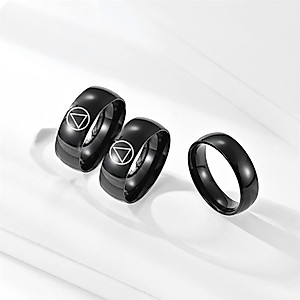 One Day At A Time Sobriety Gifts for Recovery Stainless Steel Sober Anniversary Finger Ring,Inspirational Alcoholics Anonymous Addiction Soberness Recovering Polished Plain Band for Men Women,#9