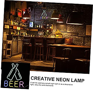 Angoily Neon Lights Bar Night Light Wine Neon Sign Led Neon Sign Led Neon Light Led Decor Beer Neon Light Usb Led Bedroom Decor As Transparent Backplane Decorative Lights White Shine